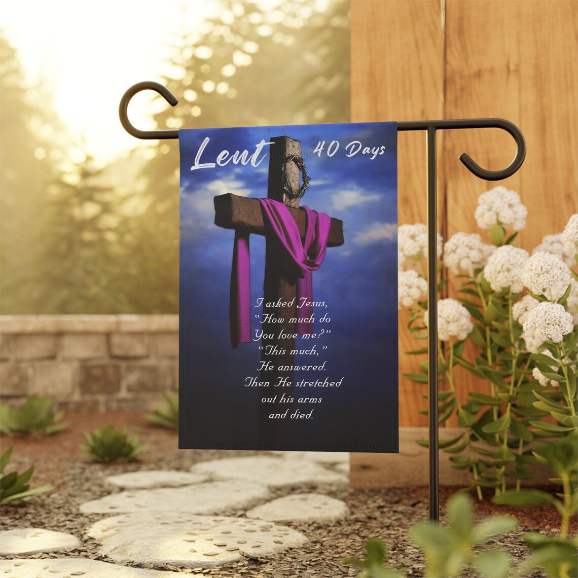 Garden Flag Lent Time, the Time of Lent Decorative Yard Banner, Garden ...