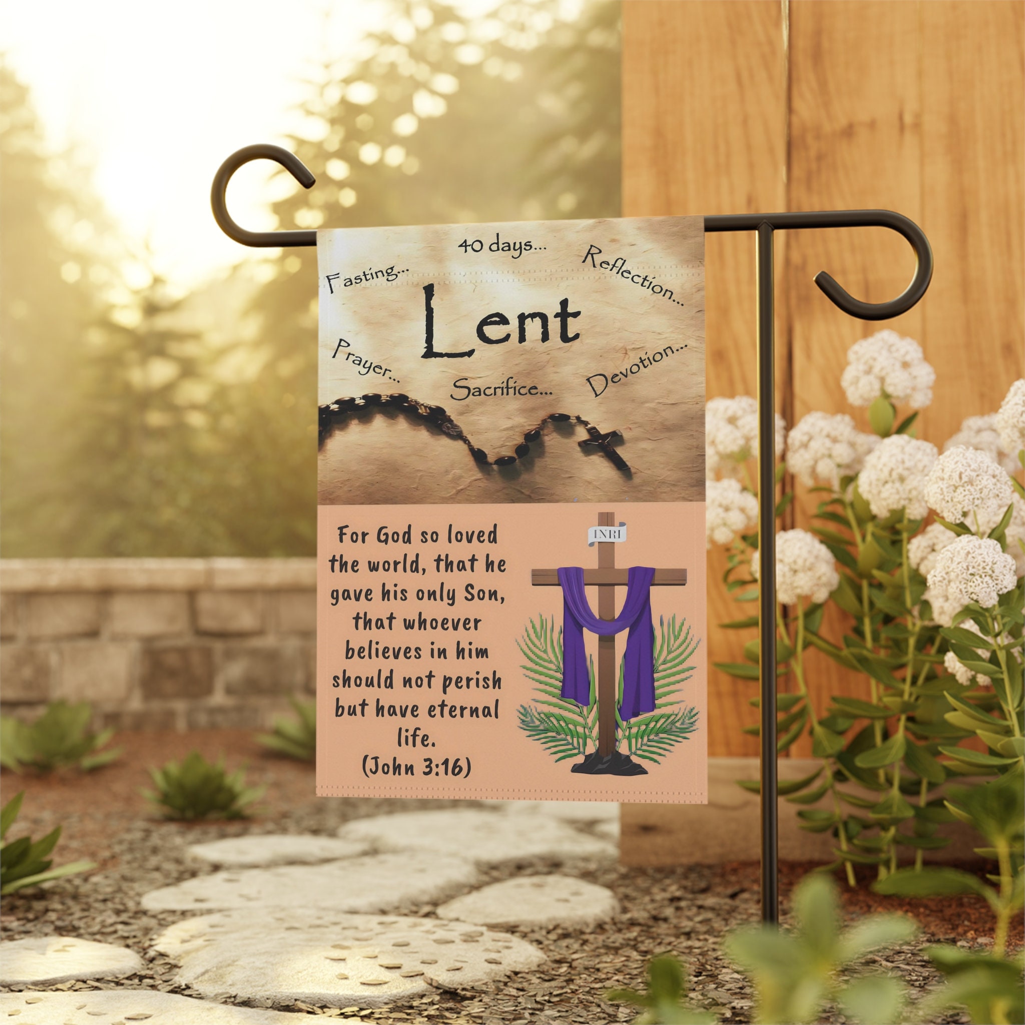 Garden Flag Lent Time, the Time of Lent Decorative Yard Banner, Garden ...