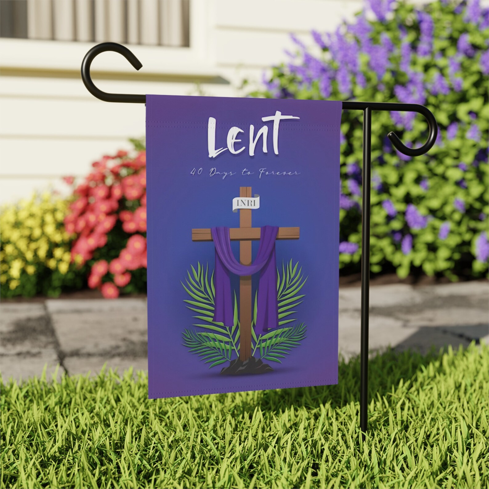 Garden Flag Lent Time, the Time of Lent Decorative Yard Banner, Garden ...