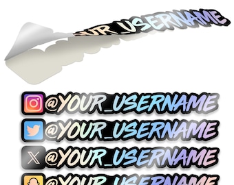 CUSTOM Social Media Decal Sticker - Username, Brand, Social Media Logo ...