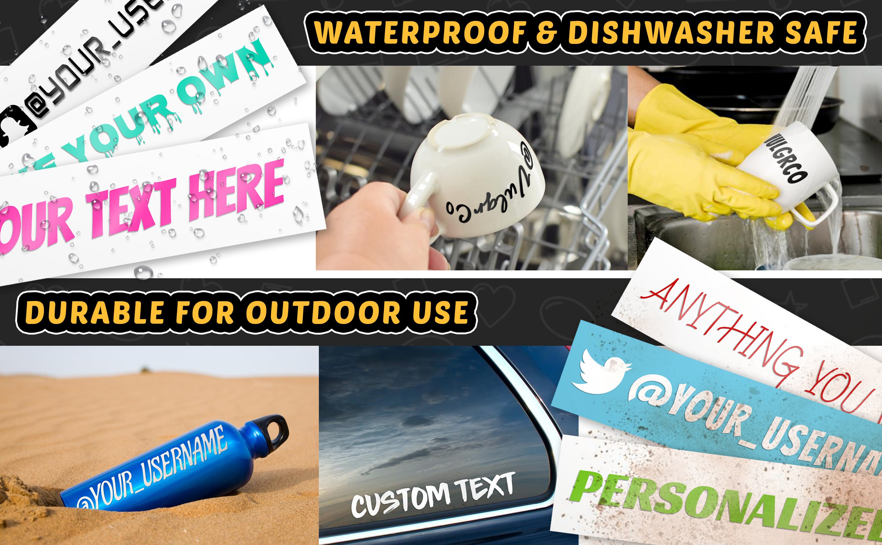 CUSTOM Chrome Vinyl Decal Stickers - Personalize Your Own Shiny ...