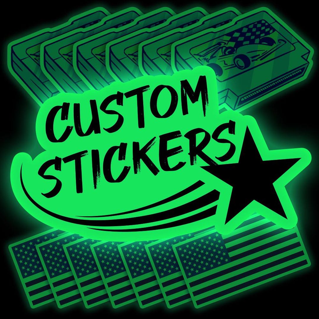 Custom Glow in the Dark Stickers - Personalized Glowing UV Charged ...