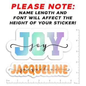 Personalized Cursive Name Sticker - Custom Colorful Text Decal Stickers ...