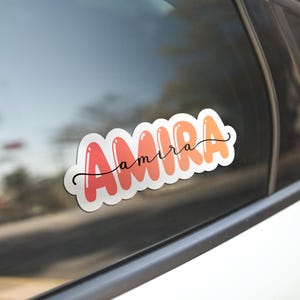 Personalized Cursive Name Sticker - Custom Colorful Text Decal Stickers ...