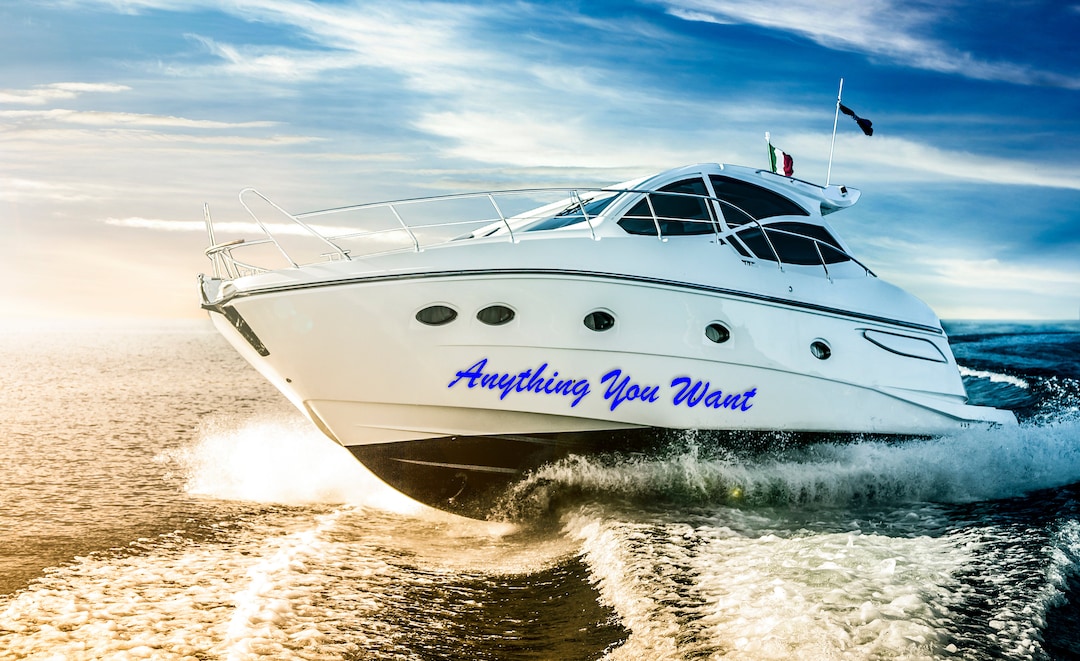 CUSTOM Vinyl Boat Name Decal Design Your OWN Text, Size, and Color ...