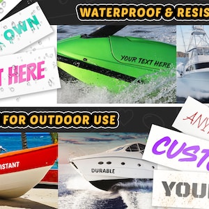2 Pack! Boat Registration Numbers CUSTOM Personalized State WATERPROOF ...