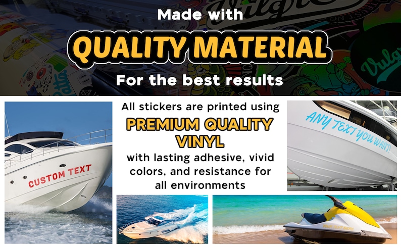 CUSTOM Vinyl Boat Name Decal Design Your OWN Text, Size, and Color ...