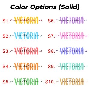 Personalized Cursive Name Sticker - Custom Colorful Text Decal Stickers ...