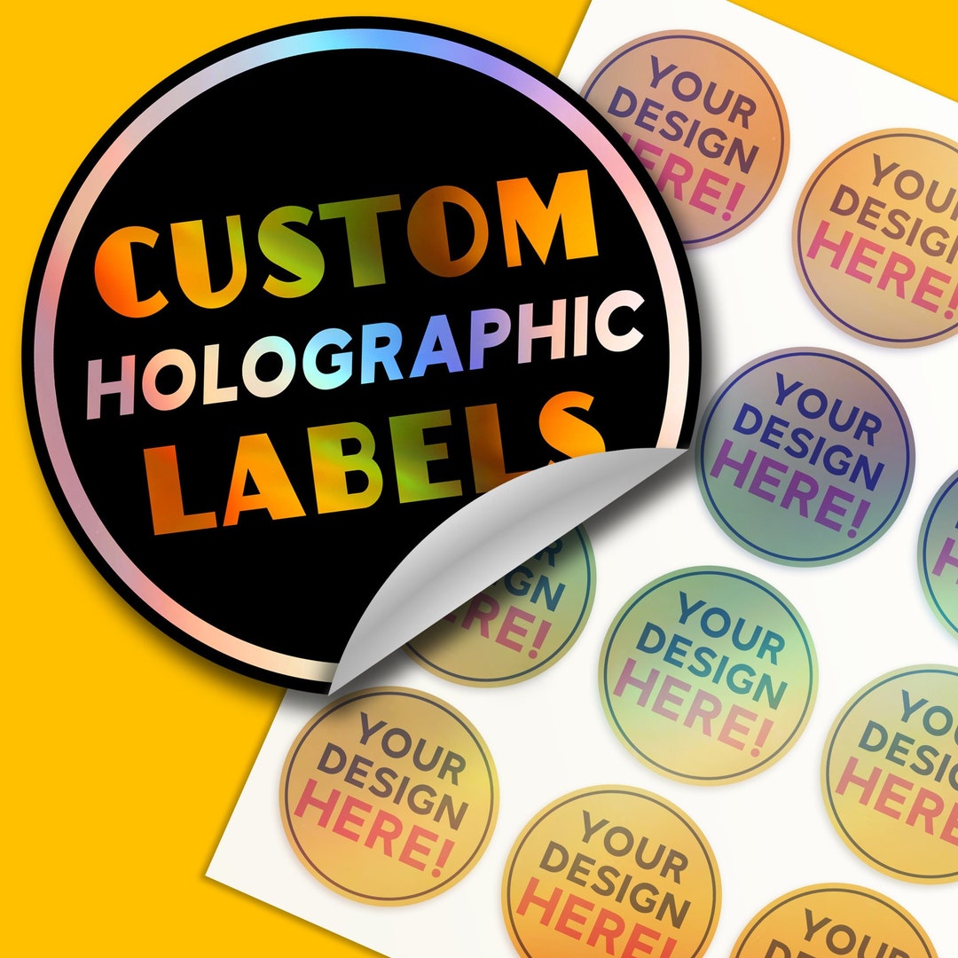 CUSTOM Holographic Label Stickers for Business, Branding, Packaging ...