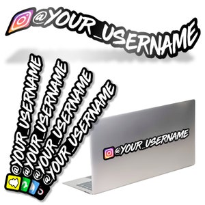 CUSTOM Social Media Decal Sticker Username, Brand, Social Media Logo ...