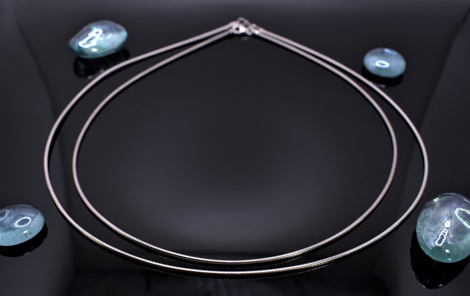 TRENDY NECKLACE, SILVER Omega Necklace, Solid 1.5mm Round Omega ...