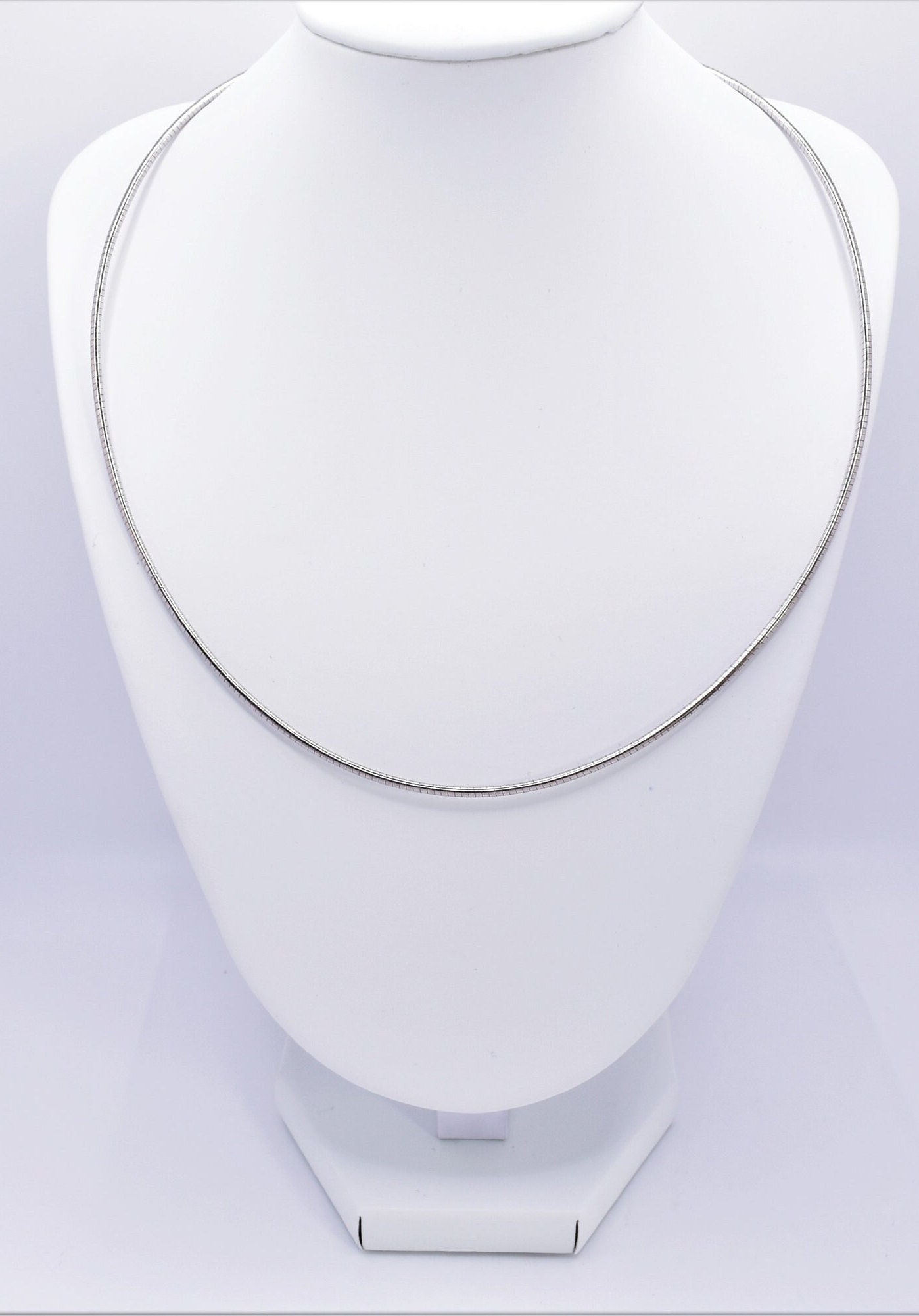 TRENDY NECKLACE, SILVER Omega Necklace, Solid 1.5mm Round Omega ...