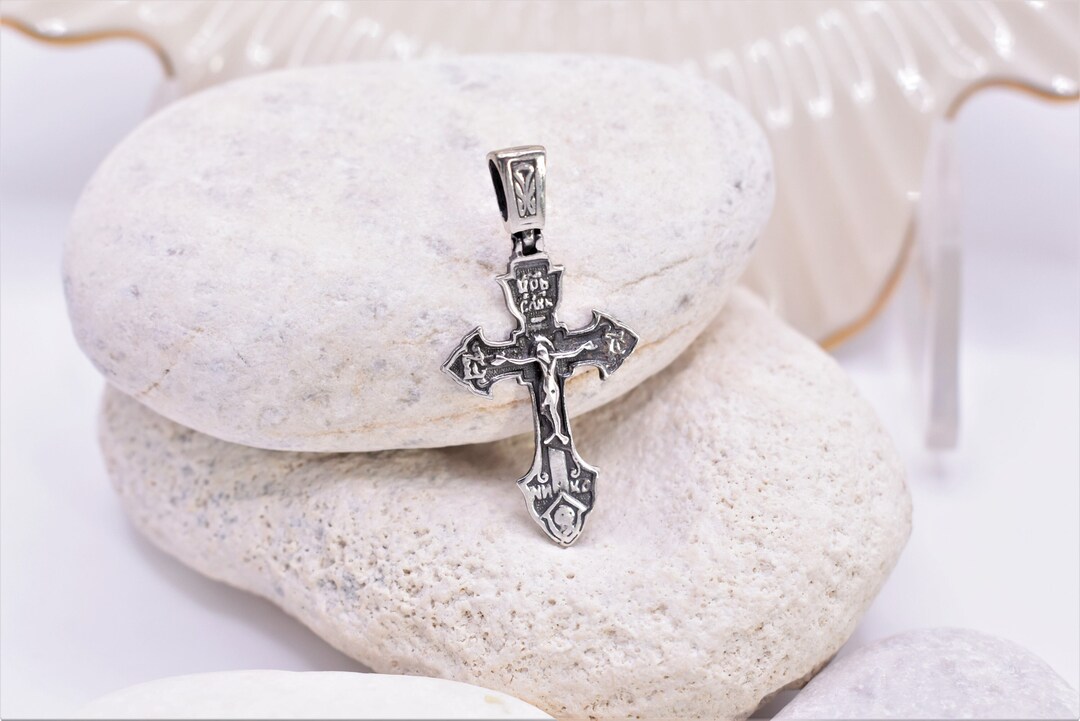 CRUCIFIX PENDANT, JESUS Cross Pendant, 925 Sterling Silver Cross ...