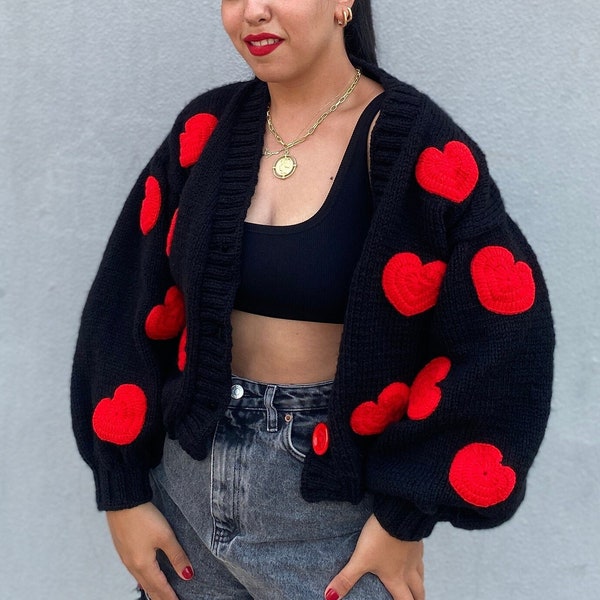 Heart Cardigan - Etsy