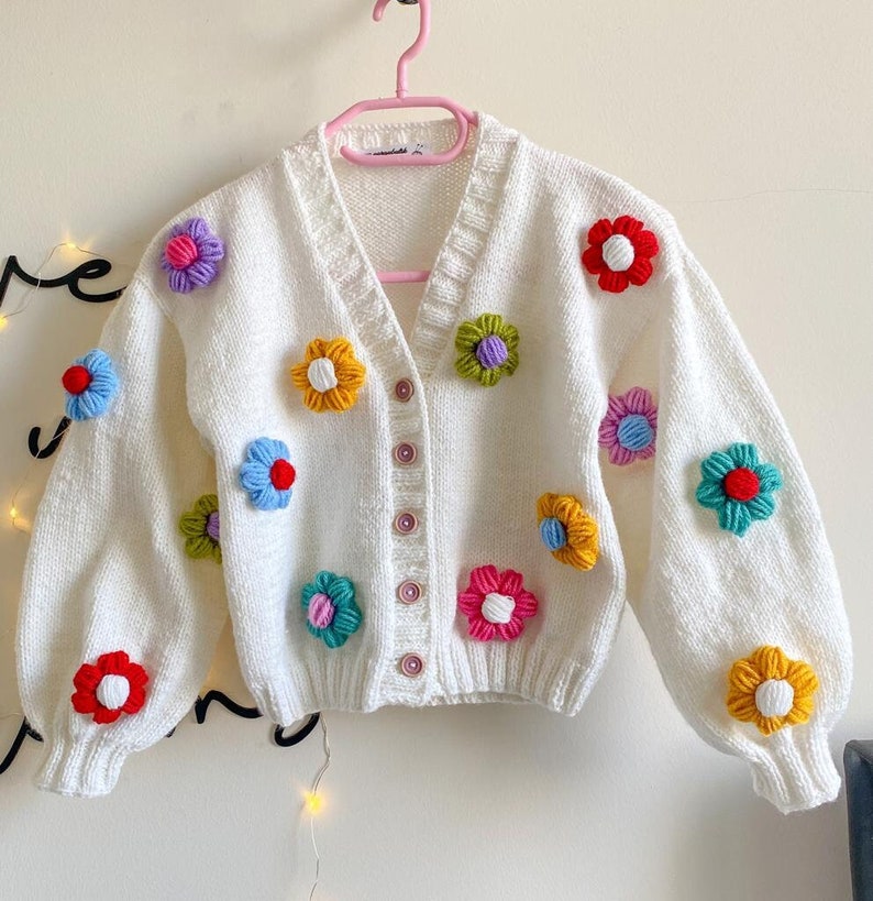 Daisy Cardigan Handmade Cardigan for Women Daisy Knit | Etsy