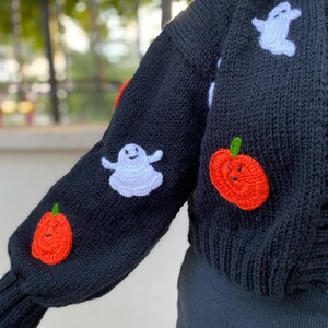 Handmade Halloween Knit Cardigan: Wool Oversized Chunky Sweater - Etsy