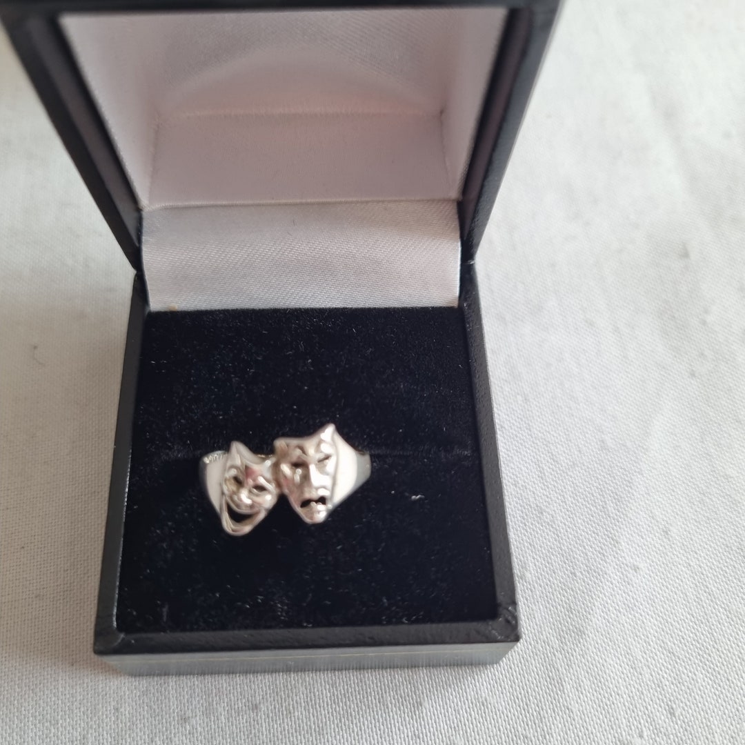 Sterling Silver Opera Mask Ring - Etsy