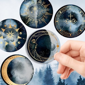 Space Stickers, Moon Stickers, Watercolor Stickers, Celestial Stickers ...