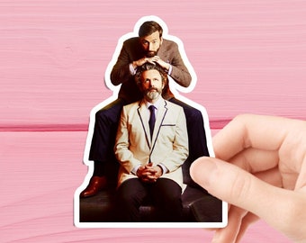 Funny David Tennant Michael Sheen Fan Gift Waterproof Sticker or Magnet ...
