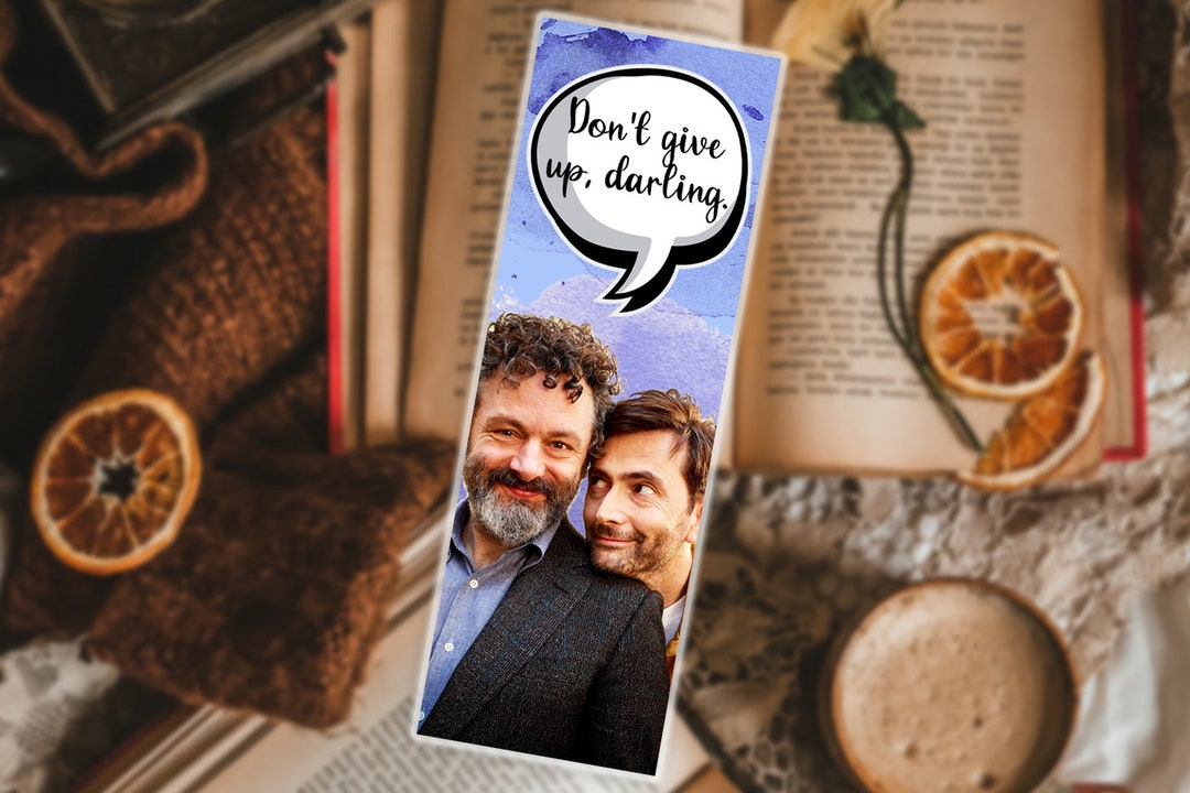 David Tennant and Michael Sheen Bookmark, Glossy Laminated Book Page ...