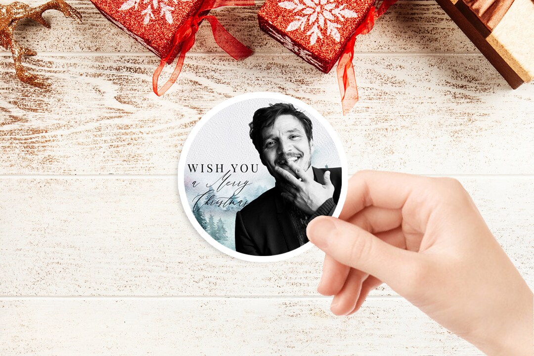 Pedro Pascal Christmas Sticker - Etsy