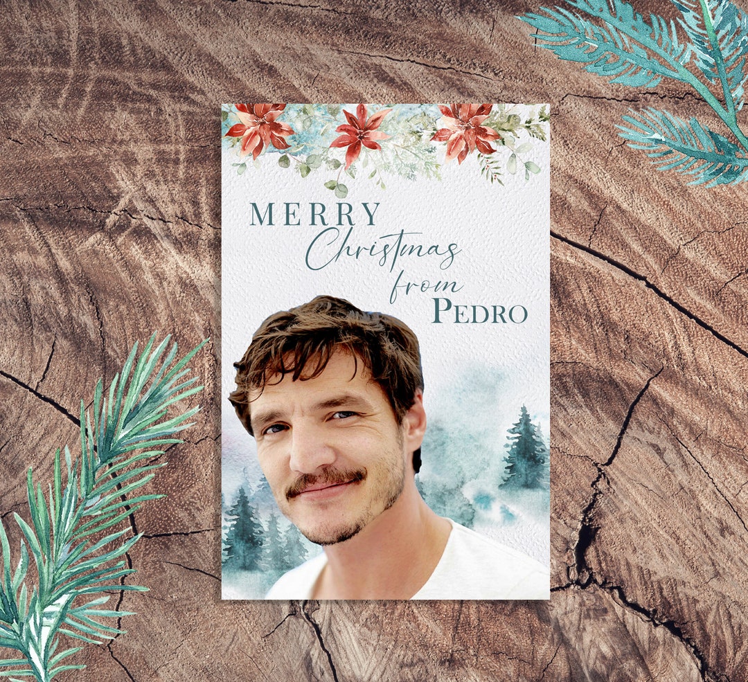 Pedro Pascal Christmas Card - Etsy