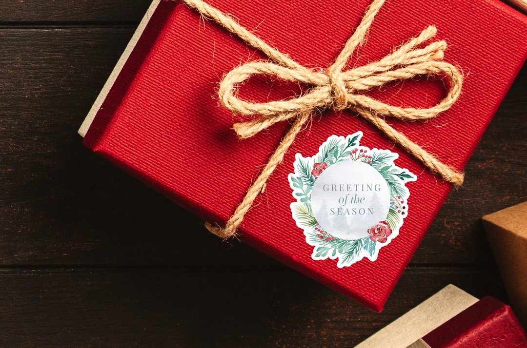10 Christmas Gift Labels, Christmas Stickers, Merry Christmas Sticker ...