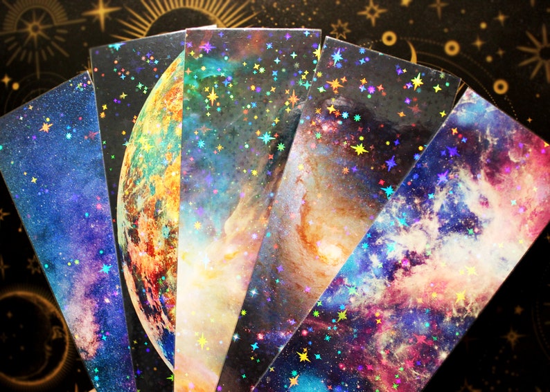 Holographic Galaxy Bookmark, Celestial Space Gift - Etsy