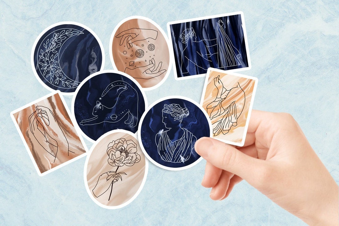 Aesthetic Stickers, Space Stickers, Moon Stickers, Watercolor Stickers ...