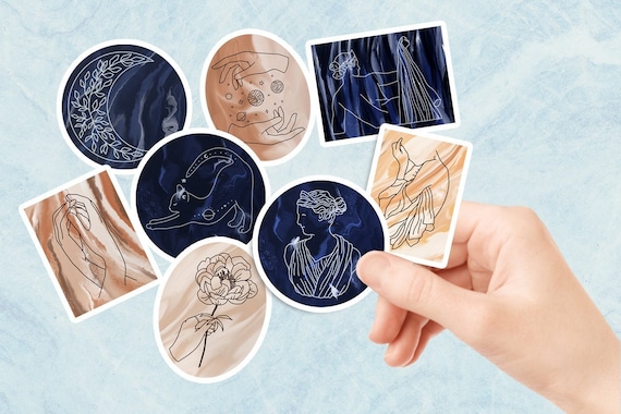 Aesthetic Stickers Space Stickers Moon Stickers Watercolor - Etsy