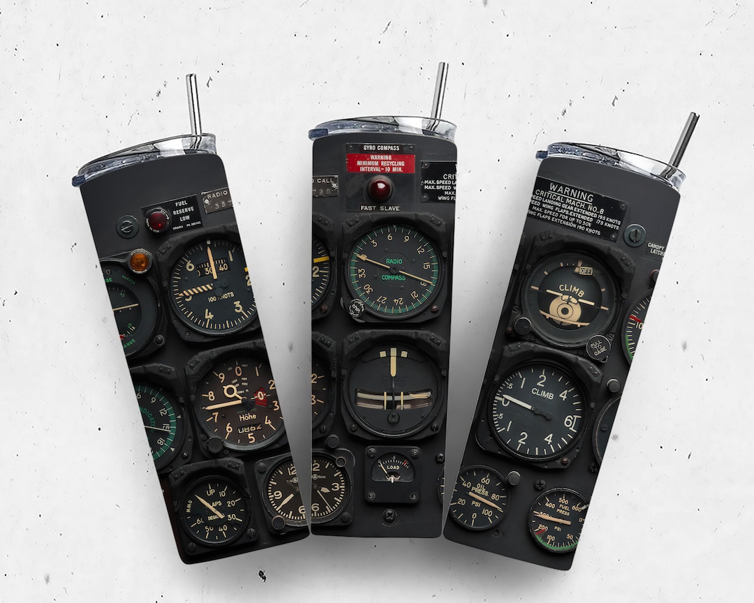 Pilot-airplane Instruments-flying-tumbler Wrap PNG Designs Sublimation ...