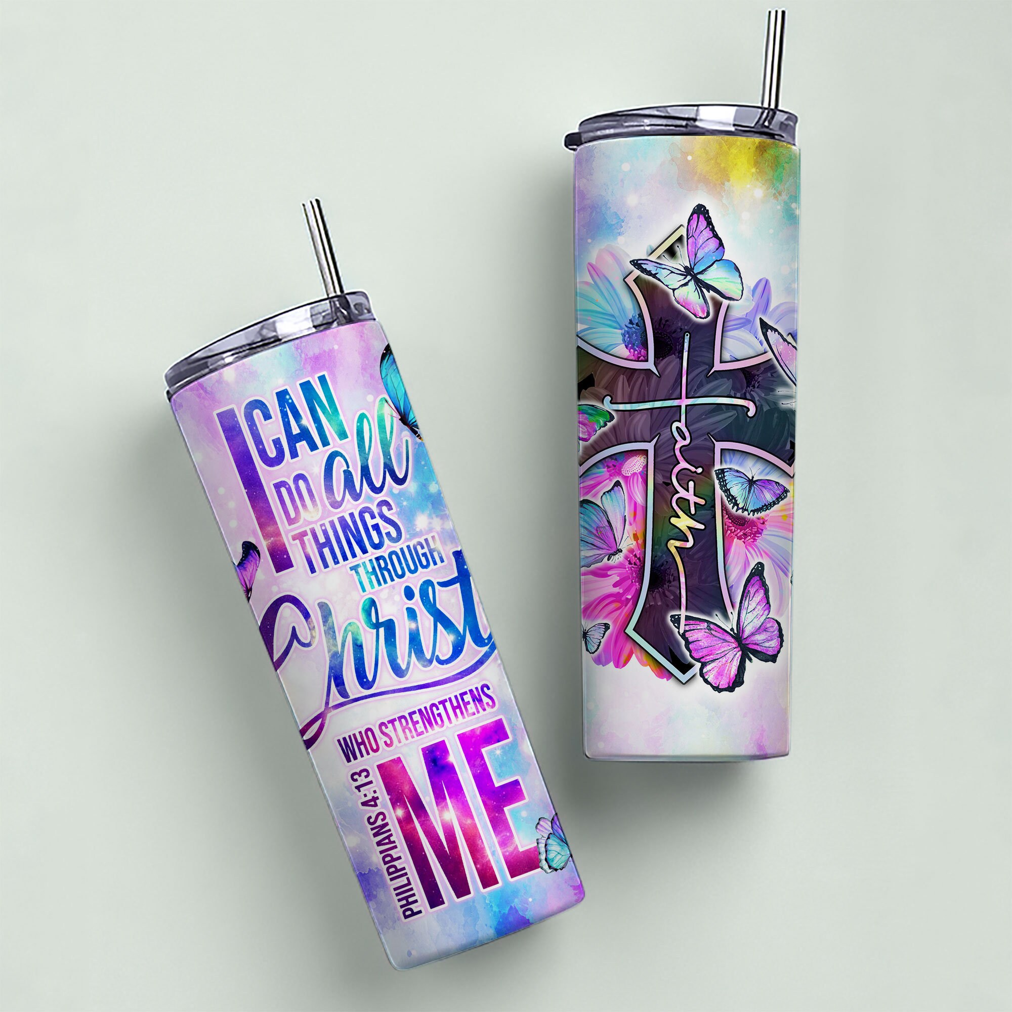 20oz Skinny Tumbler Christian Bible Verse Sublimation Design Templates ...