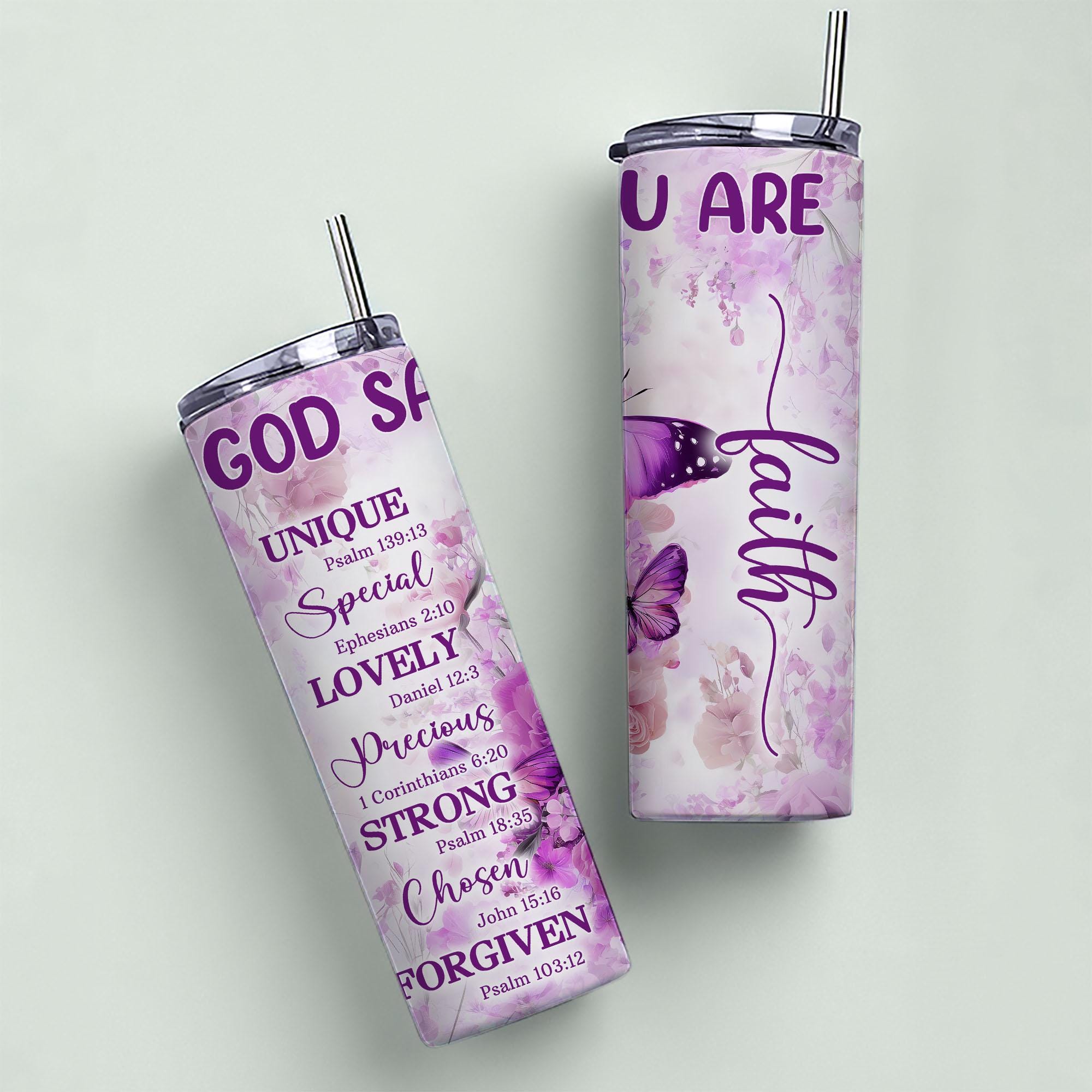Gods Say You Are 20 Oz Skinny Tumbler Sublimation Design, Motivational ...