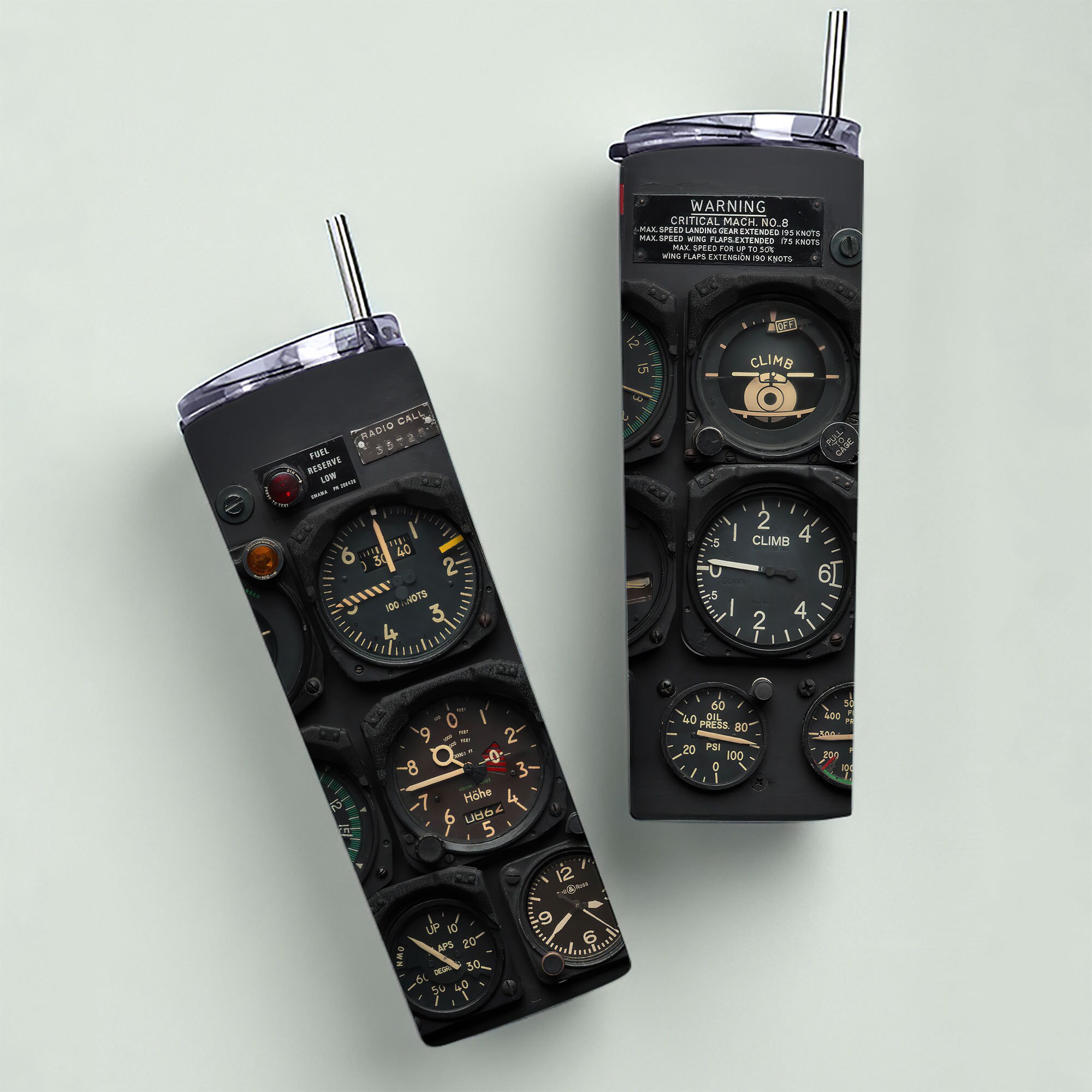 Pilot-airplane Instruments-flying-tumbler Wrap PNG Designs Sublimation ...