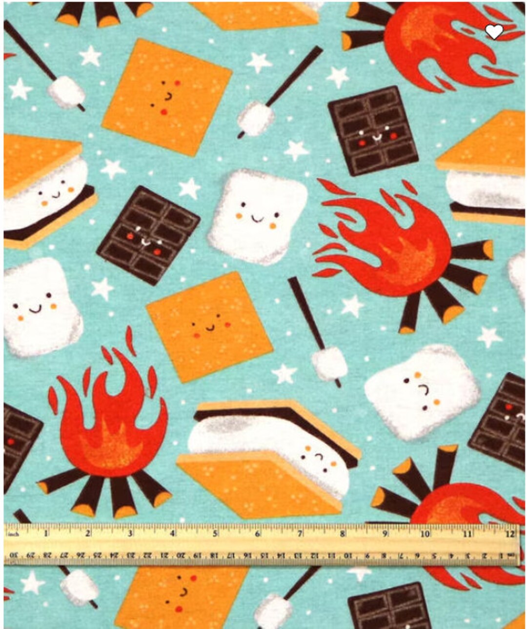 Campfire Smores Super Snuggle Flannel Fabric Yardage by the Half Yard ...