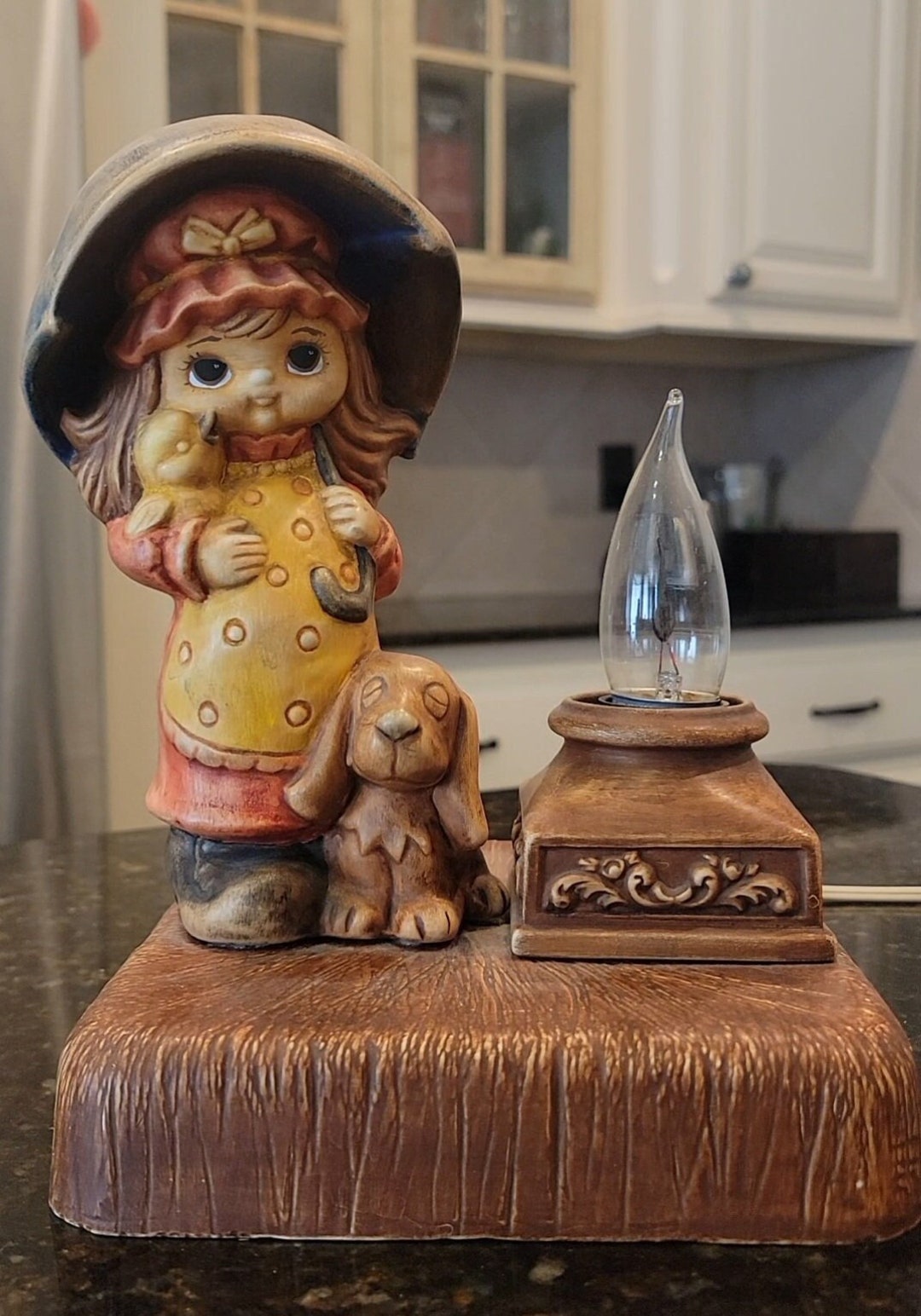 Vintage Holland Lamp Little Girl With Umbrella - Etsy