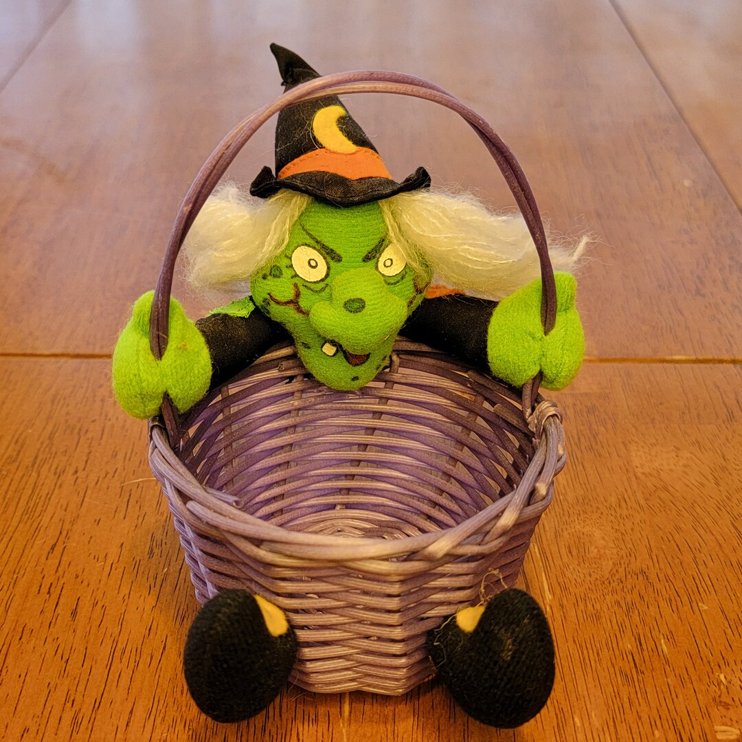 Vintage Halloween Witch Basket - Etsy