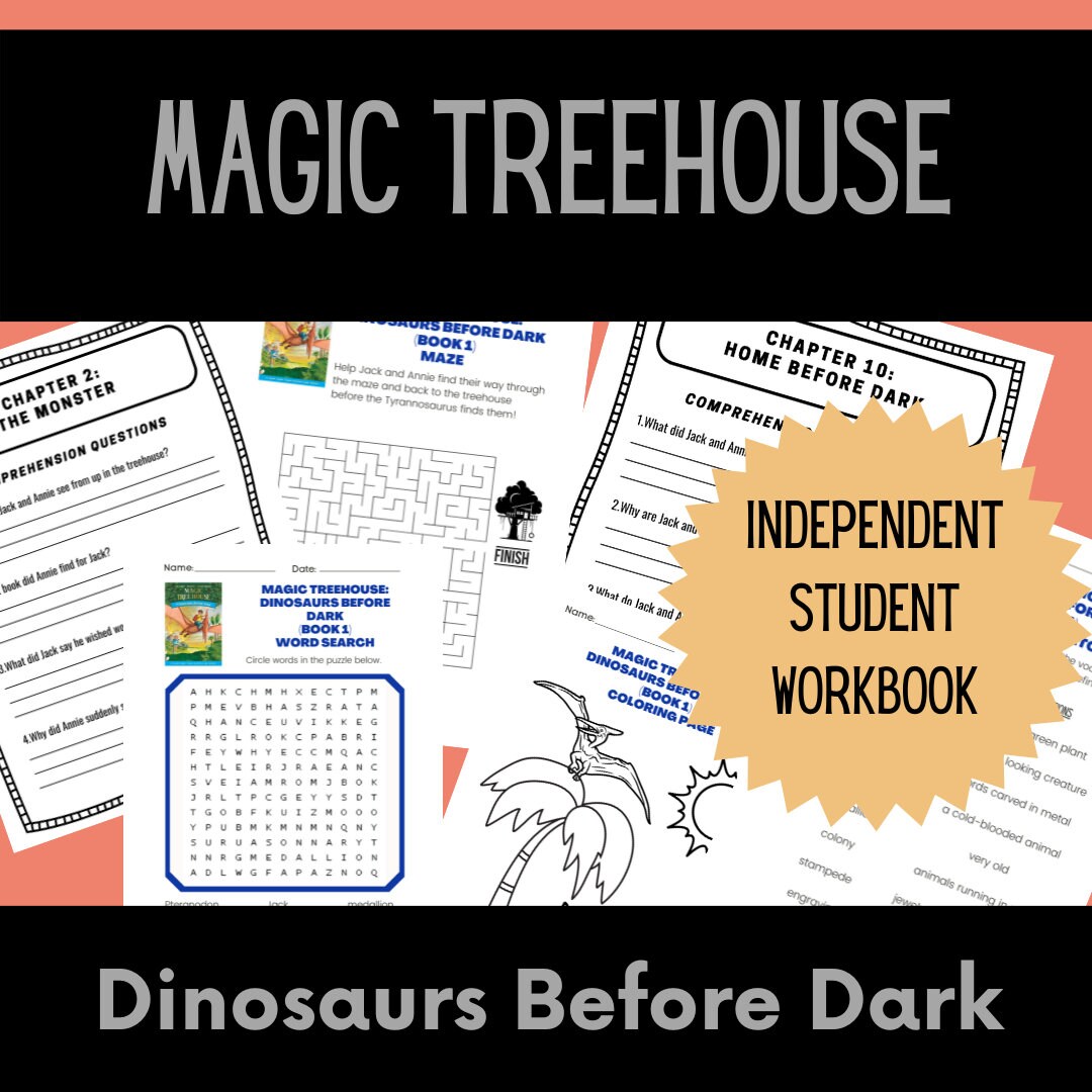 Dinosaurs Before Dark (book 1) Comprehension and Activity Workbook - Etsy