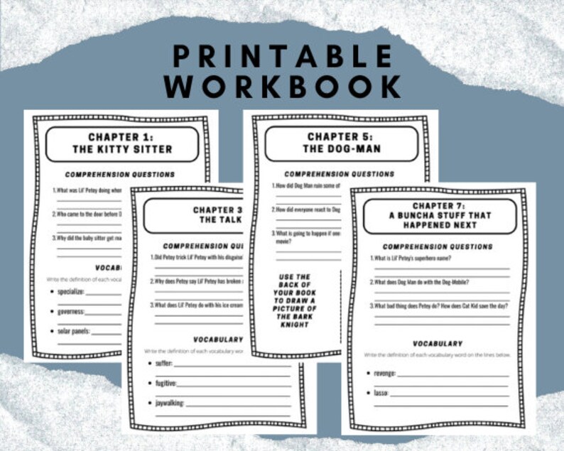 Dog Man and Cat Kid (book 4) Comprehension Questions (commercial Use ...