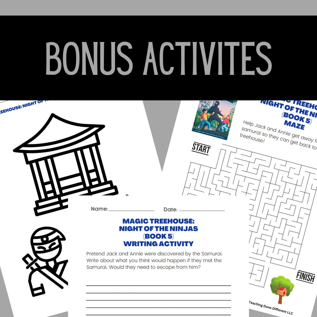 Magic Treehouse: Night of the Ninjas book 5 Comprehension and Activity ...