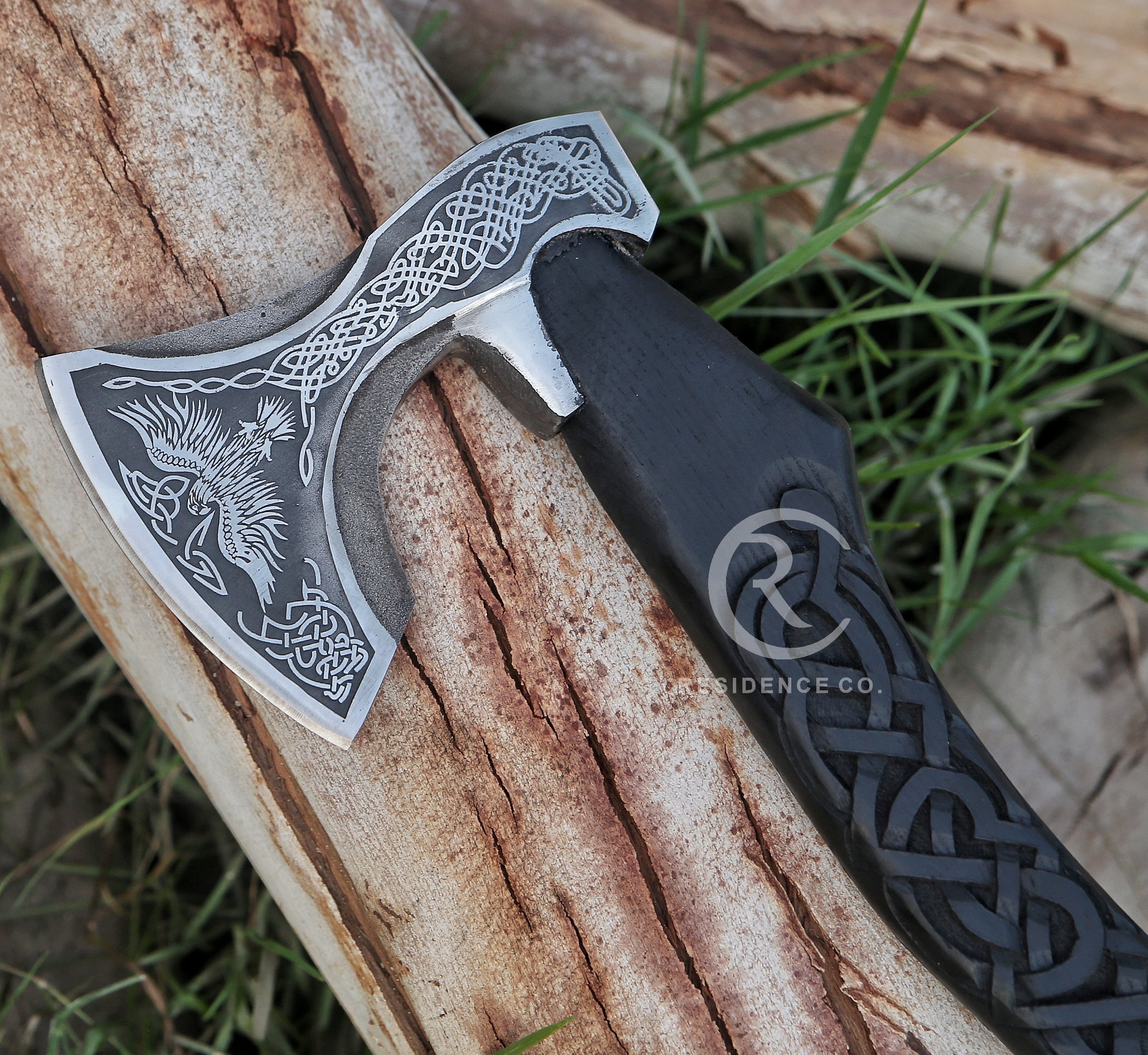 Viking Axe, Raven Engraved Axe, Viking Forged Axe, Personalized Hatchet ...