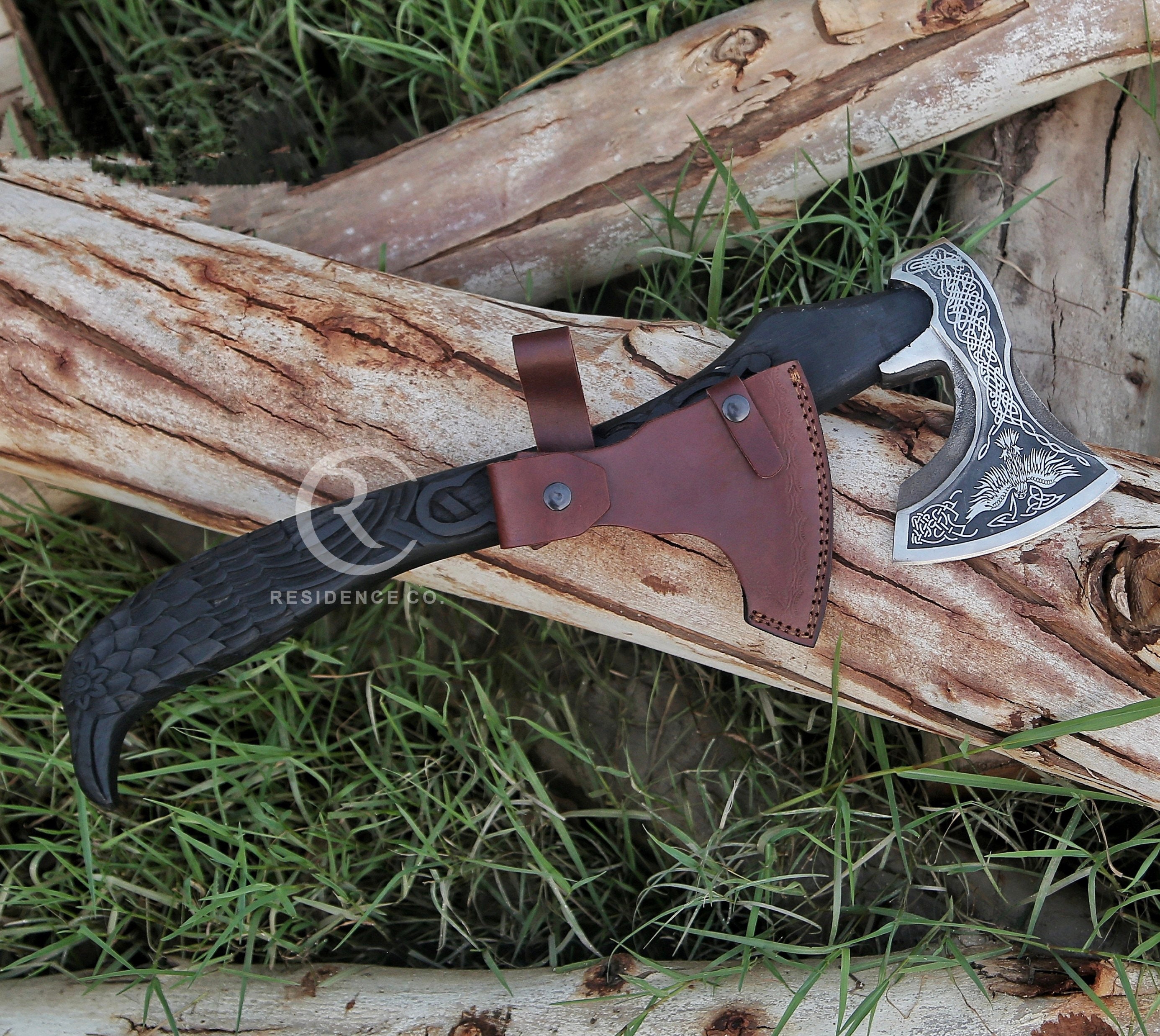 Viking Axe, Raven Engraved Axe, Viking Forged Axe, Personalized Hatchet ...