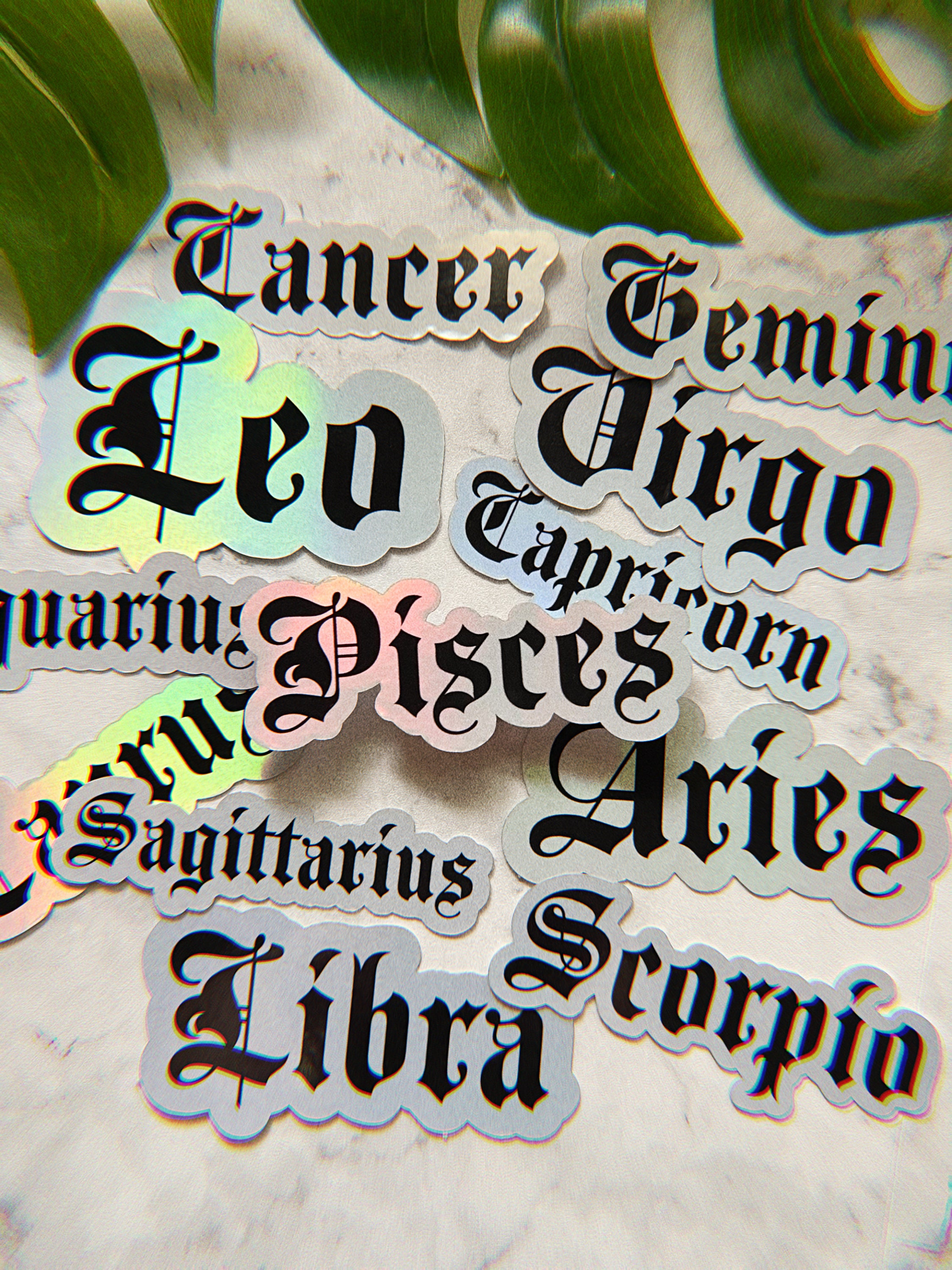 Holographic Zodiac Sign Stickers Gift Ideas Hydroflask - Etsy