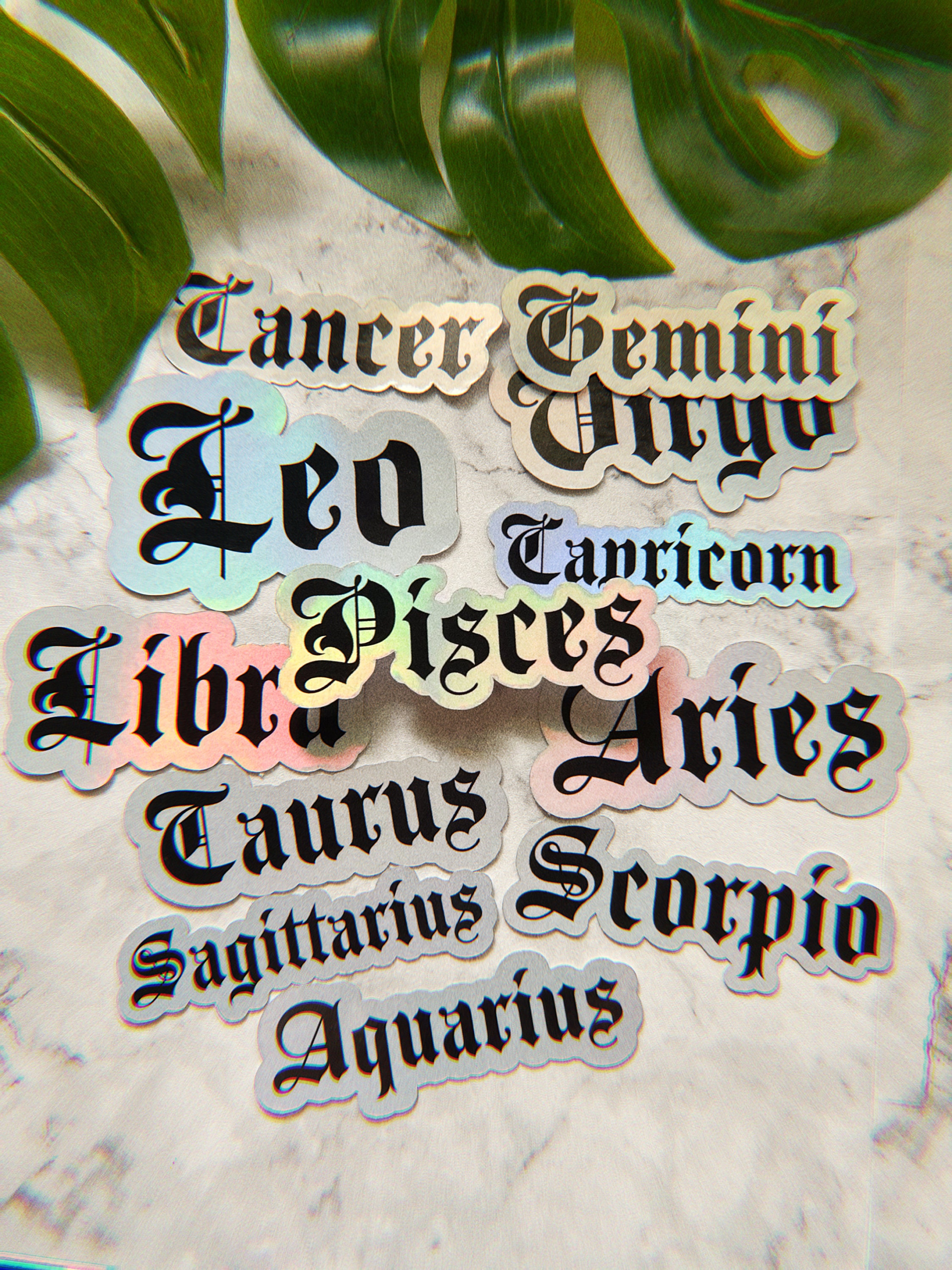 Holographic Zodiac Sign Stickers Gift Ideas Hydroflask - Etsy