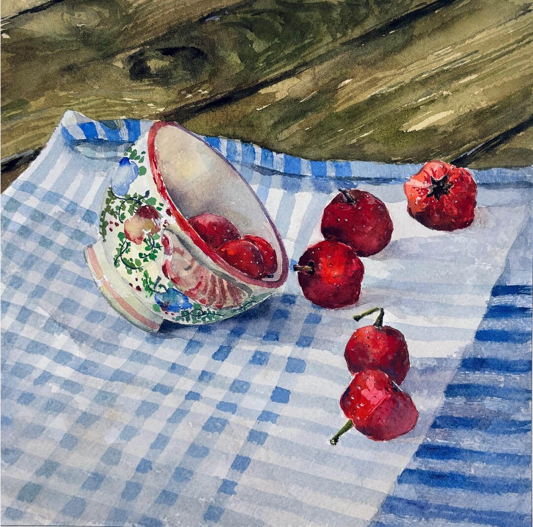 Original Painting Hawthorn Watercolor Wall Art | Hand-painted Art ...