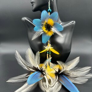Exotic Super Long Indigenous Style Blue,yellow ,and Black Flower ...