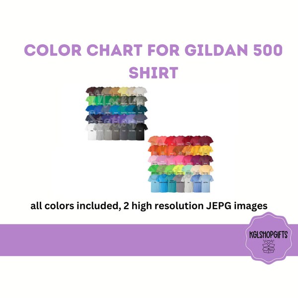 Gildan 500 Color Chart - Etsy