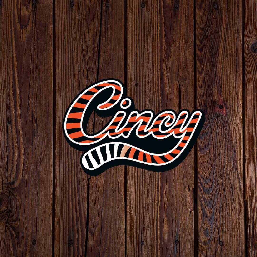 Cincy Waterproof Vinyl Sticker | Durable Laptop & Water-bottle Decal ...