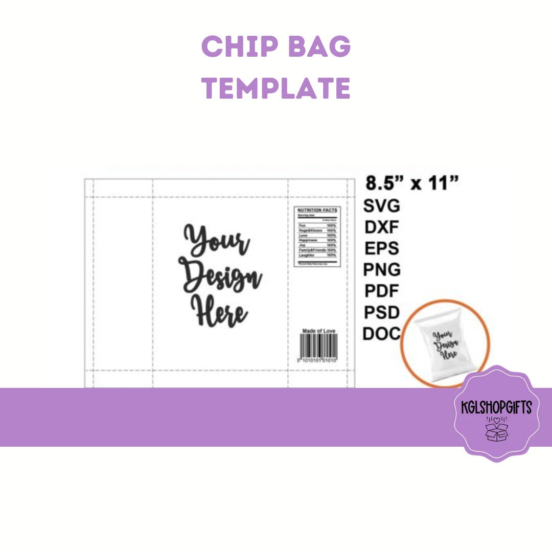 Chip Bag Template SVG - Etsy