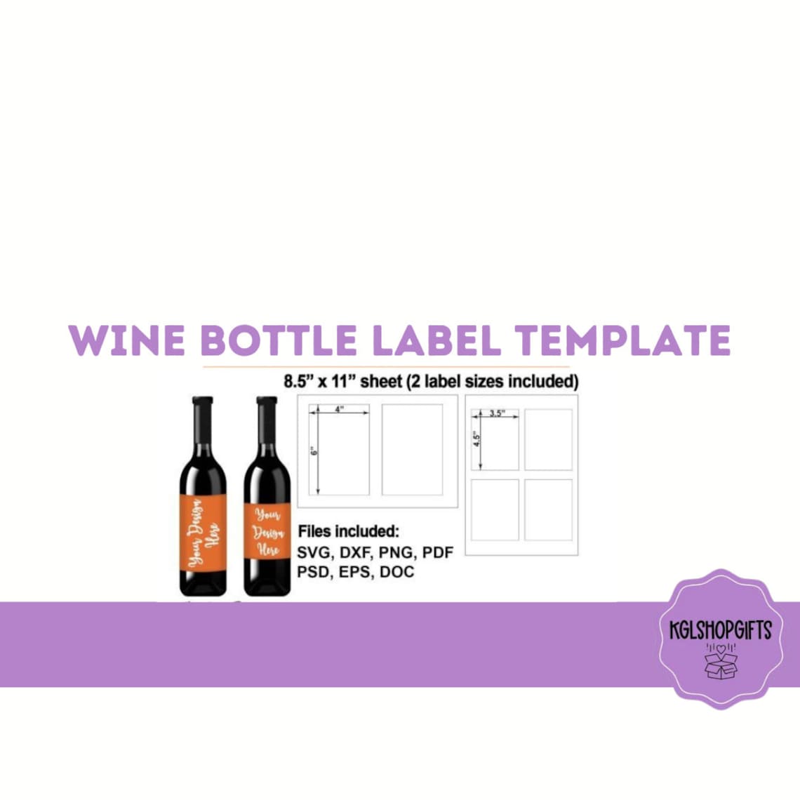 Wine Bottle Label Template - Etsy